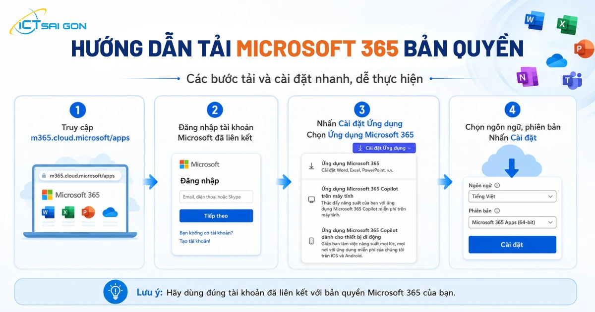 Hướng Dẫn Tải Microsoft 365 Bản Quyền - Hướng Dẫn Mới